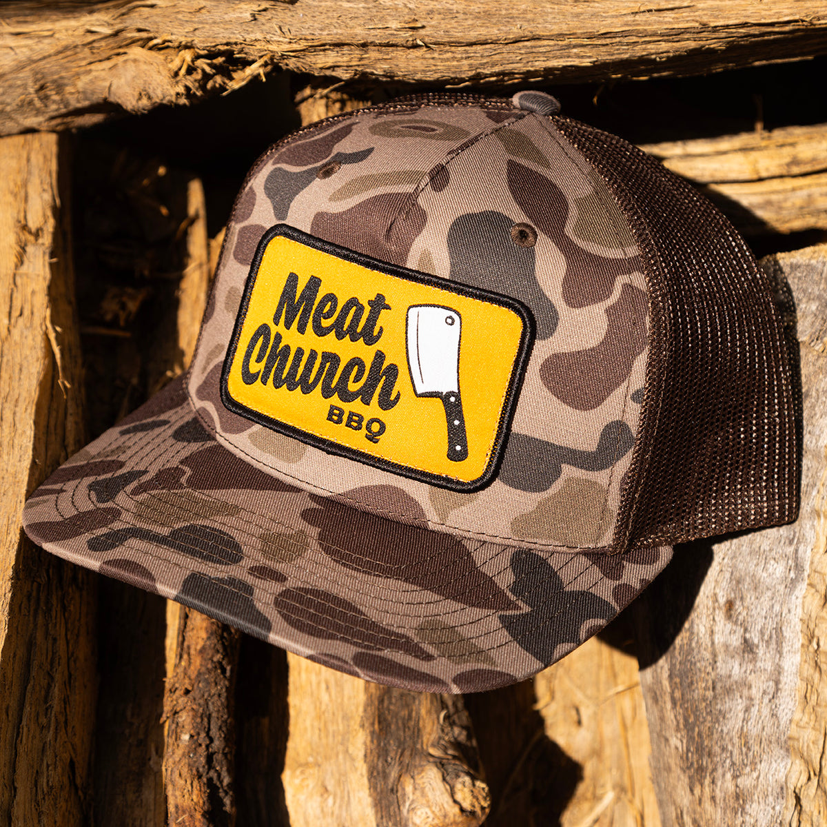 "Camo Cleaver Hat - Detailed Patch, Adjustable Snapback, Richardson 112 ...