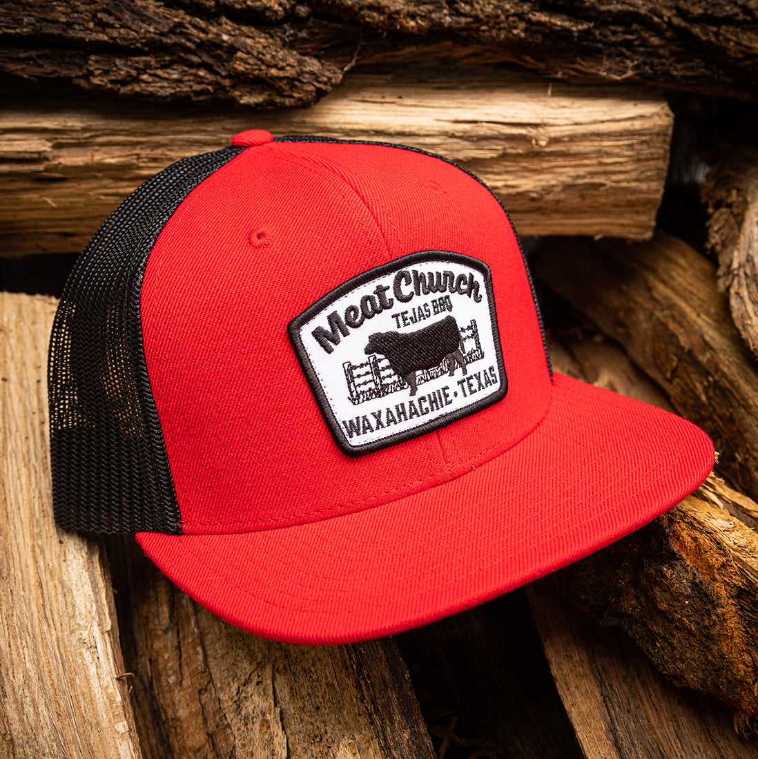 Tejas BBQ Patch Hat - Red/Black – Meat Church