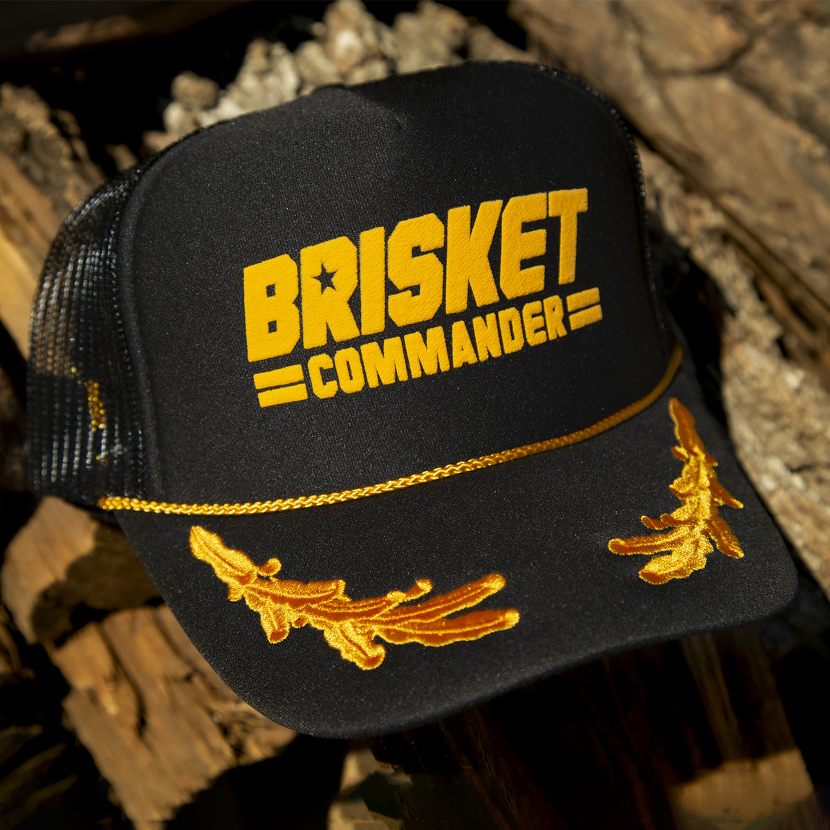 "Premium Brisket Commander Snapback Trucker Hat - Unique High Crown ...